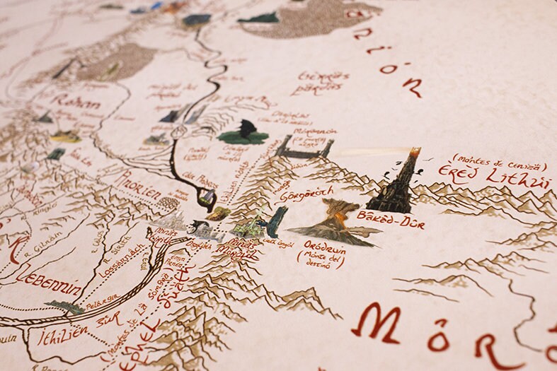 Hand Drawn Middle Earth Map the Lord of the Rings - Etsy