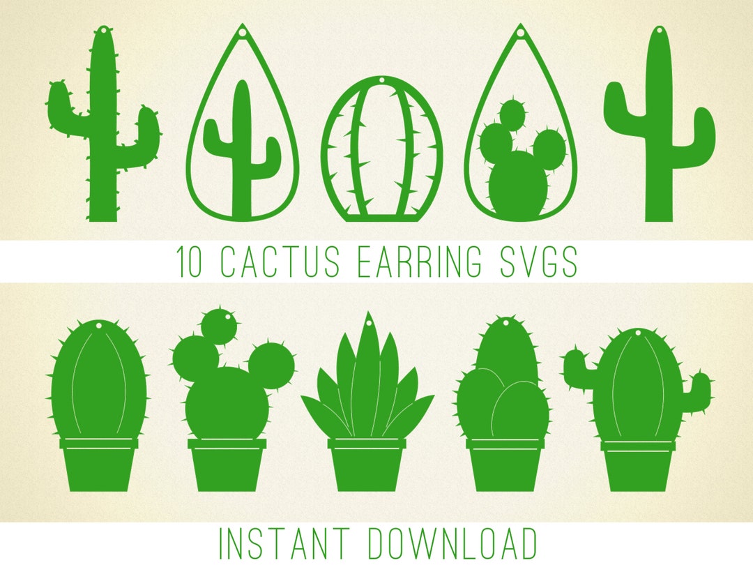 Cactus Earring Svg's - Etsy