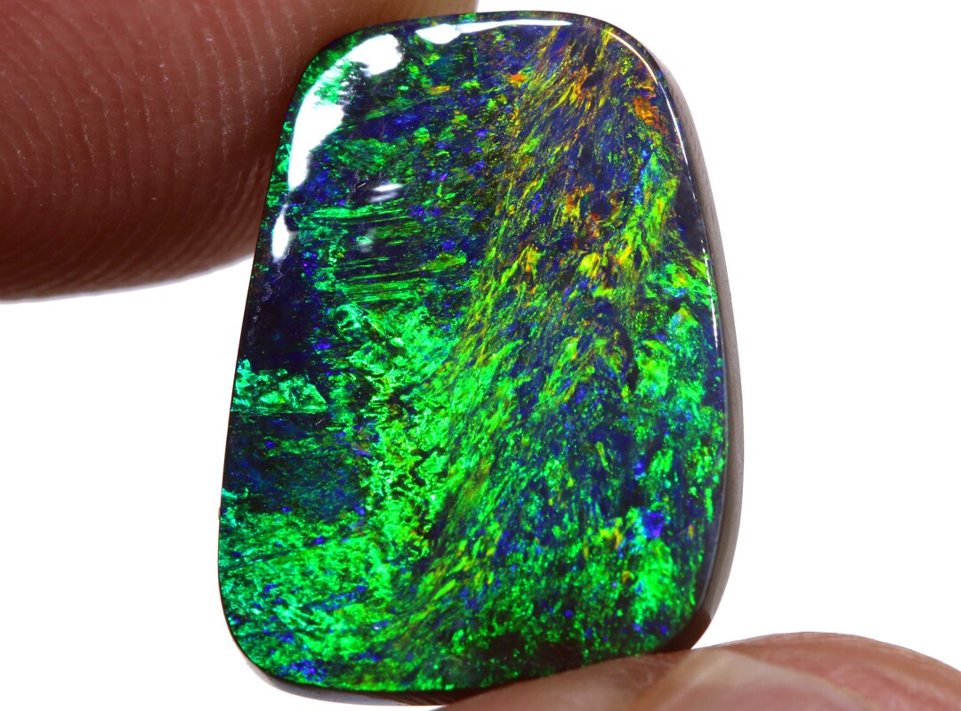 Super Gem Grade Bright Neon Green Natural Boulder Opal Polished Pendant ...