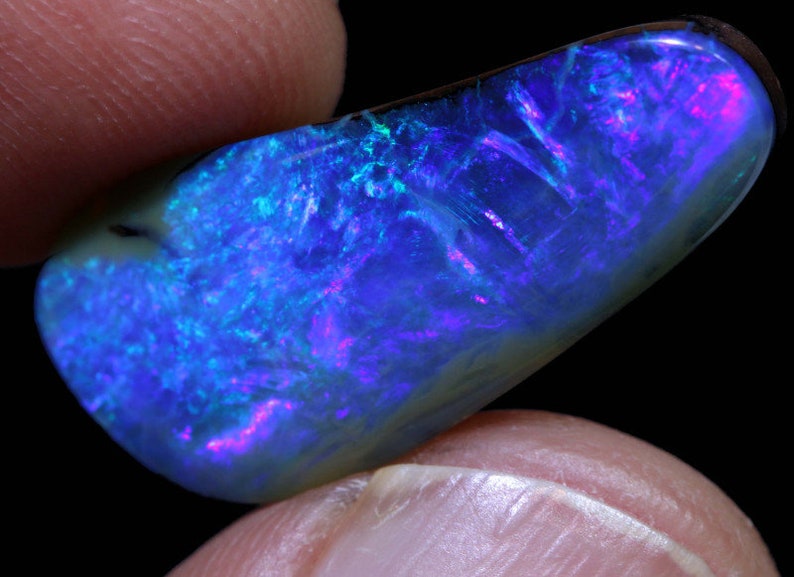 Bright Fiery Australian Opal Polished Boulder Opal Pendant Ring ...