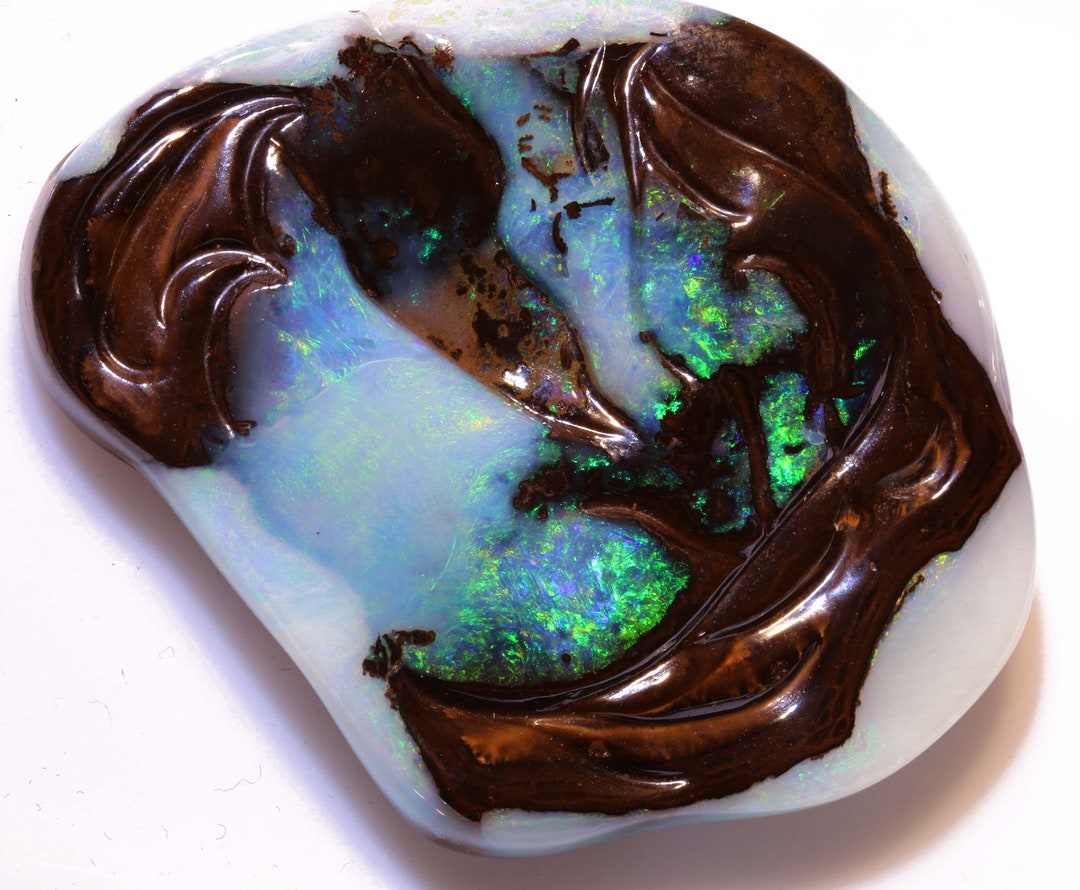 Super Rare "unique COLLECTORS " Boulder Opal Carved Polished Cabochon ...