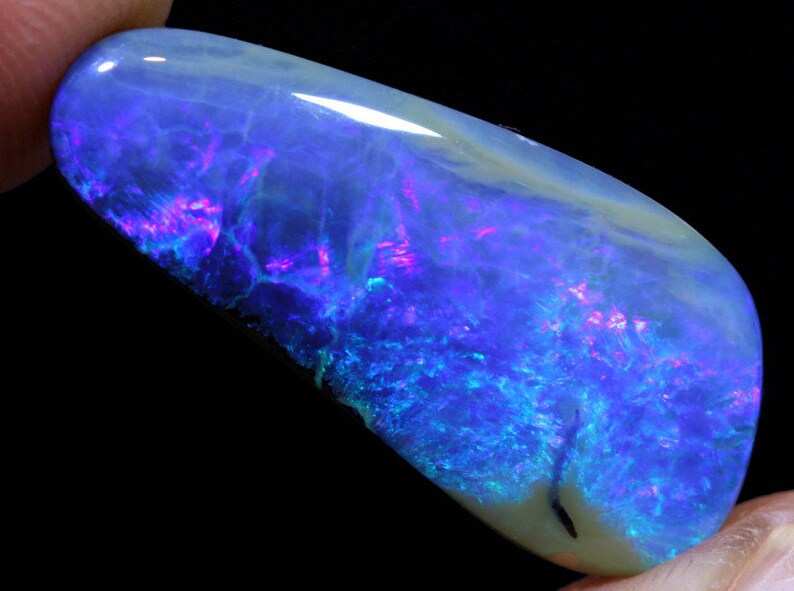 Bright Fiery Australian Opal Polished Boulder Opal Pendant Ring ...