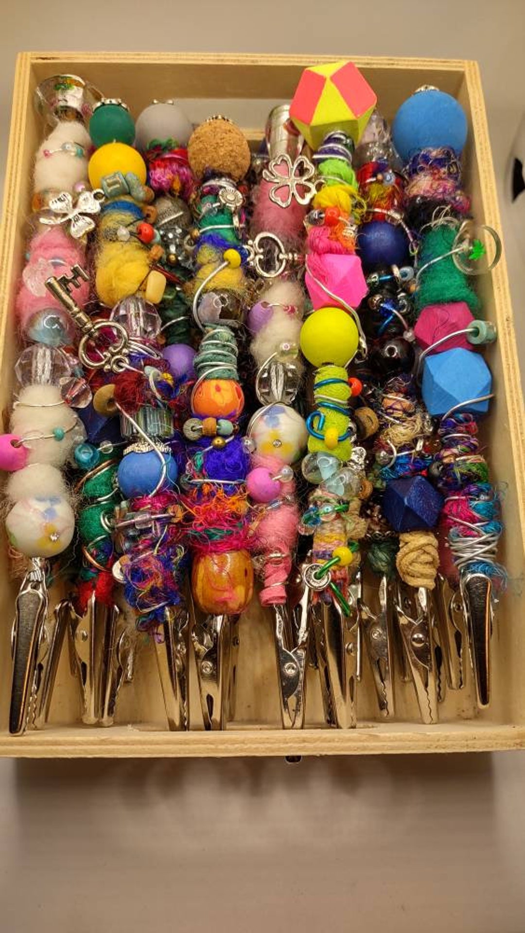 Bracelet Fastening Tool: Silver Clip With Crystal & Sari Silk Beads - Etsy