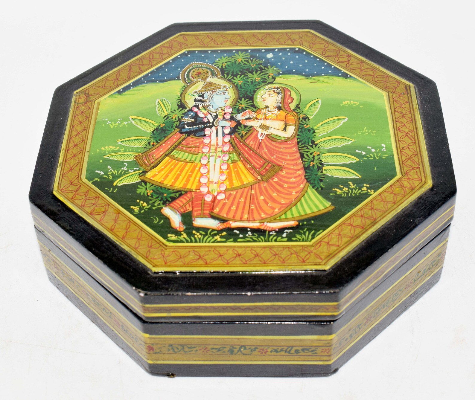 Indian handmade vintage wooden box Unique box old Indian god | Etsy