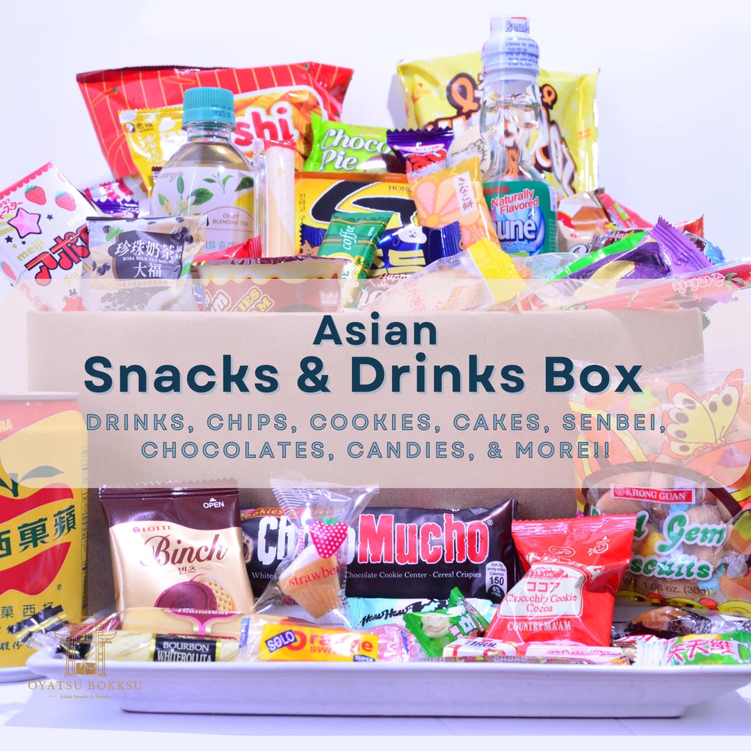 Asian Snack Box Best Value 62pcs Snack Box Drinks & Full Size Assorted ...