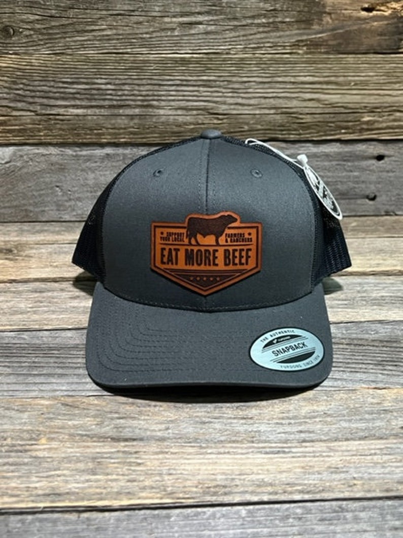 Eat More Beef Leather Patch Trucker Hat Www.savannahmossco.com - Etsy