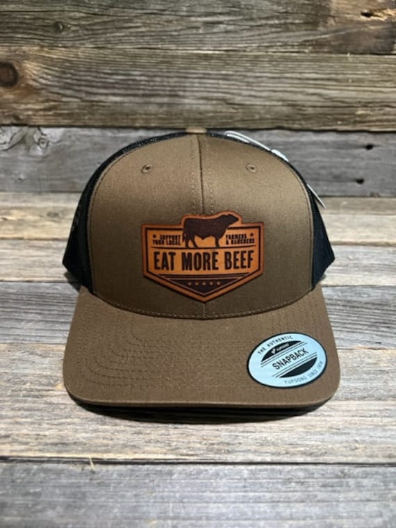 Eat More Beef Leather Patch Trucker Hat - Etsy