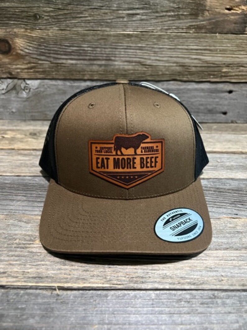 Eat More Beef Leather Patch Trucker Hat Www.savannahmossco.com - Etsy
