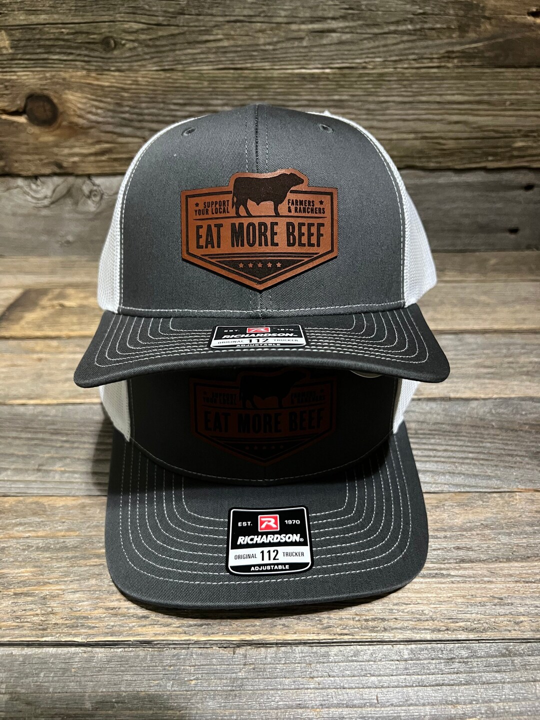 Eat More Beef Leather Patch Trucker Hat Www.savannahmossco.com - Etsy