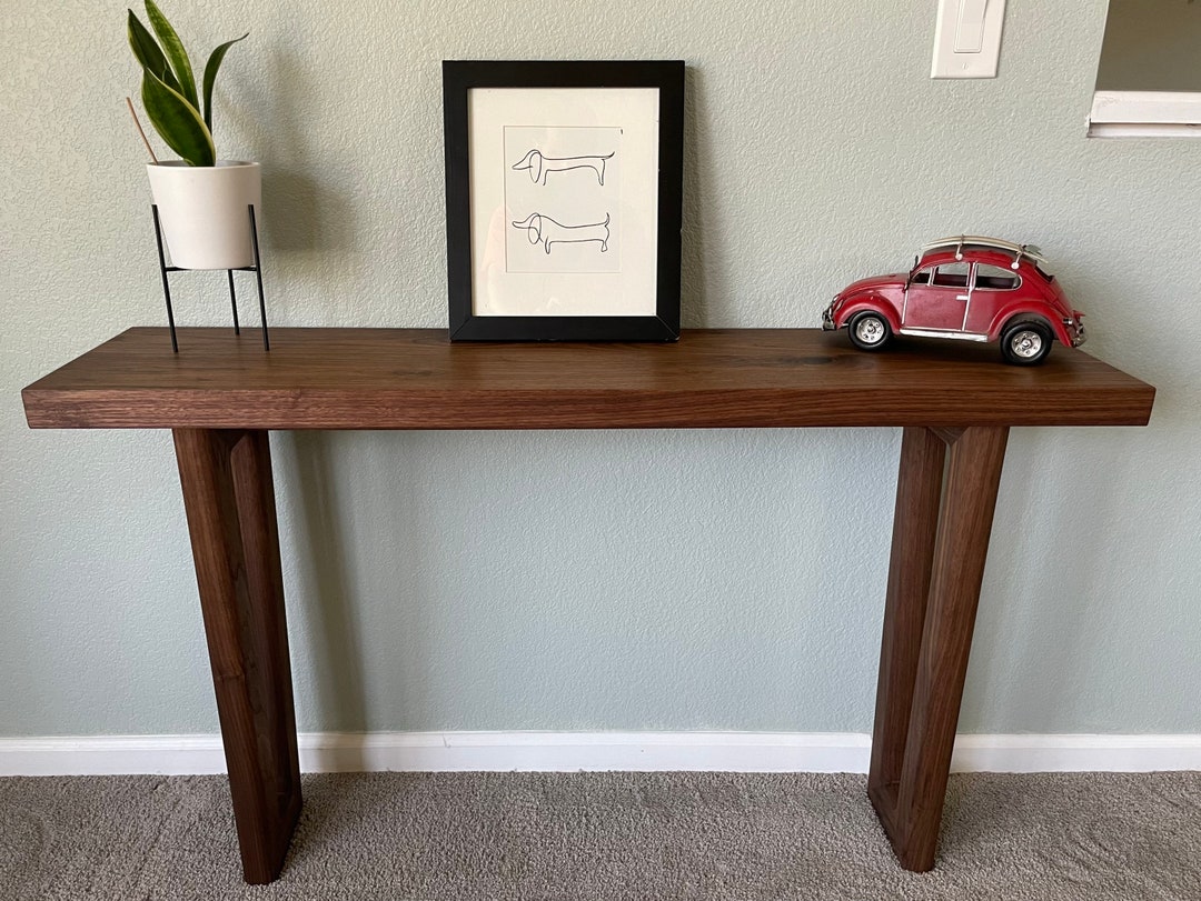 Walnut Entryway Table-hall Table-sofa Table - Etsy