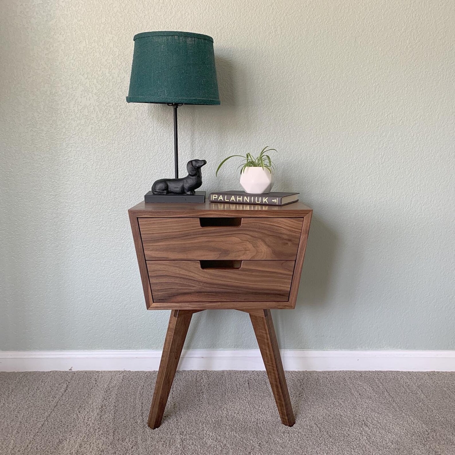 Mid Century Modern Walnut Nightstand - Etsy