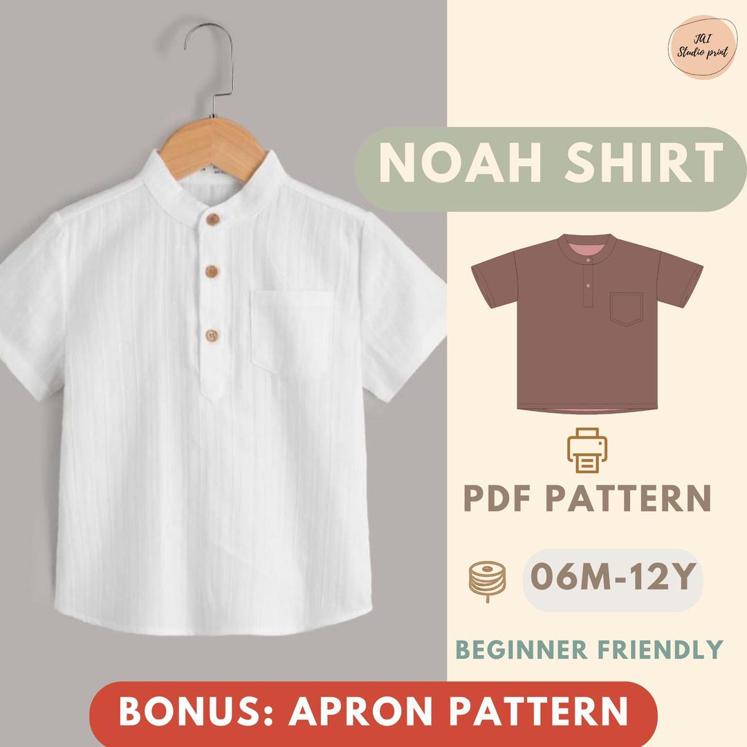 Shirt Sewing Pattern for Kids, Boy's Shirt Pattern, Kids Pattern, PDF ...