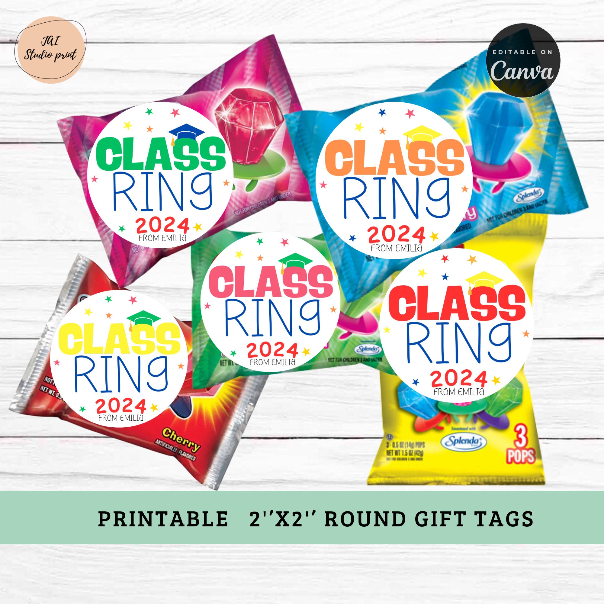 Multicolor Kindergarten Graduation Class Ring Gift Sticker, Graduation ...