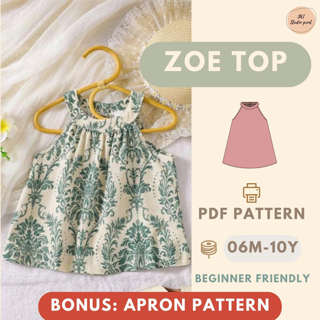Top Sewing Pattern for Kids, Summer Top Pattern, Kids Pattern, Girl ...