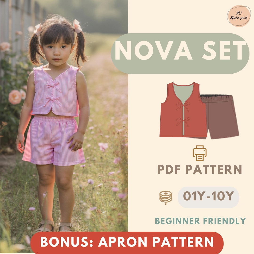 Kids Top and Pants Sewing Pattern PDF, Beginner Friendly Toddler ...