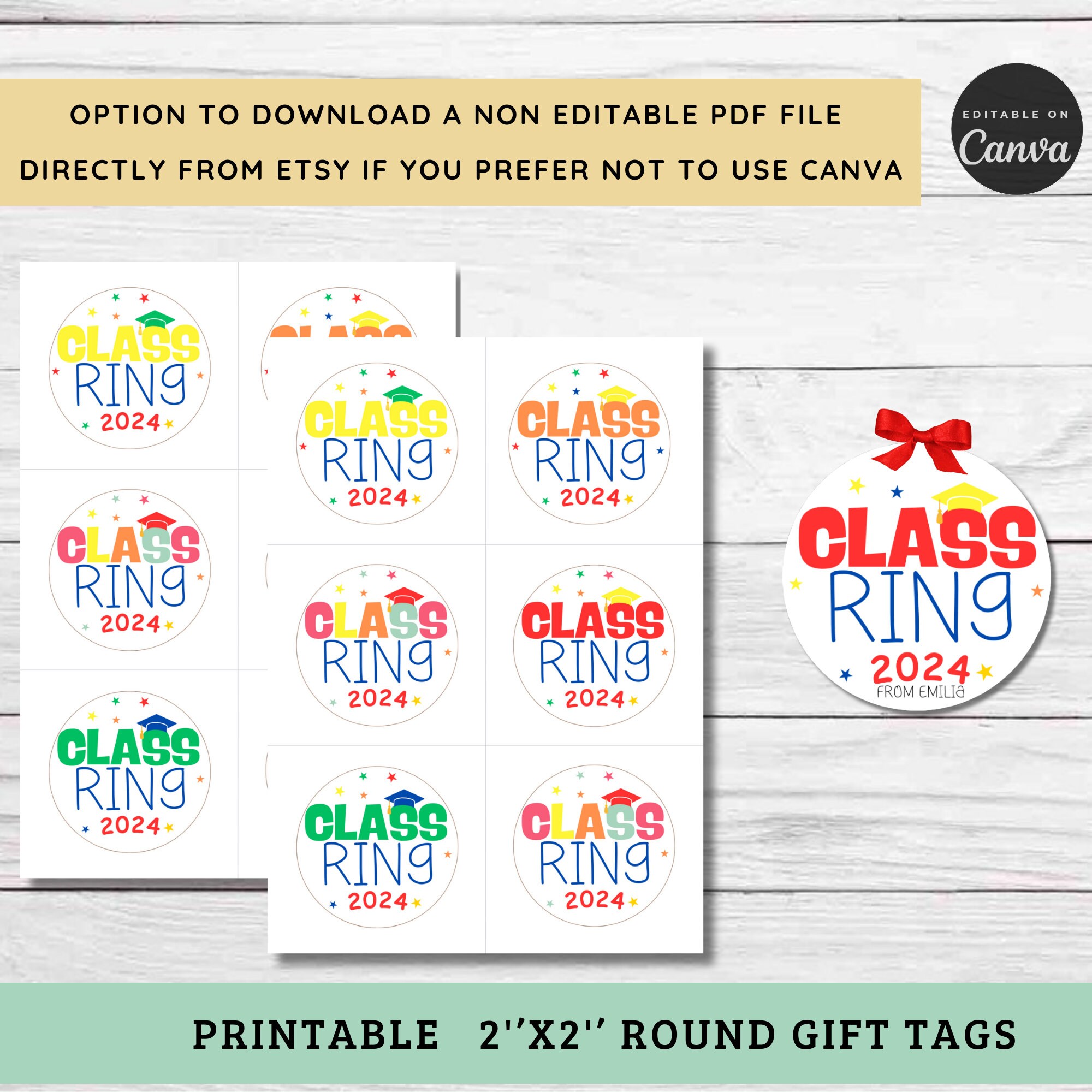 Multicolor Kindergarten Graduation Class Ring Gift Sticker, Graduation ...