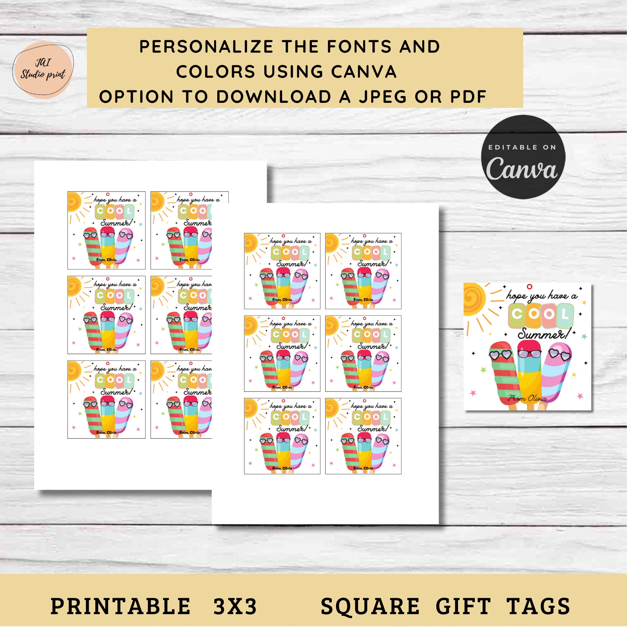 Editable End of School Year Tag Last Day of School Cool Tag Have a Cool ...