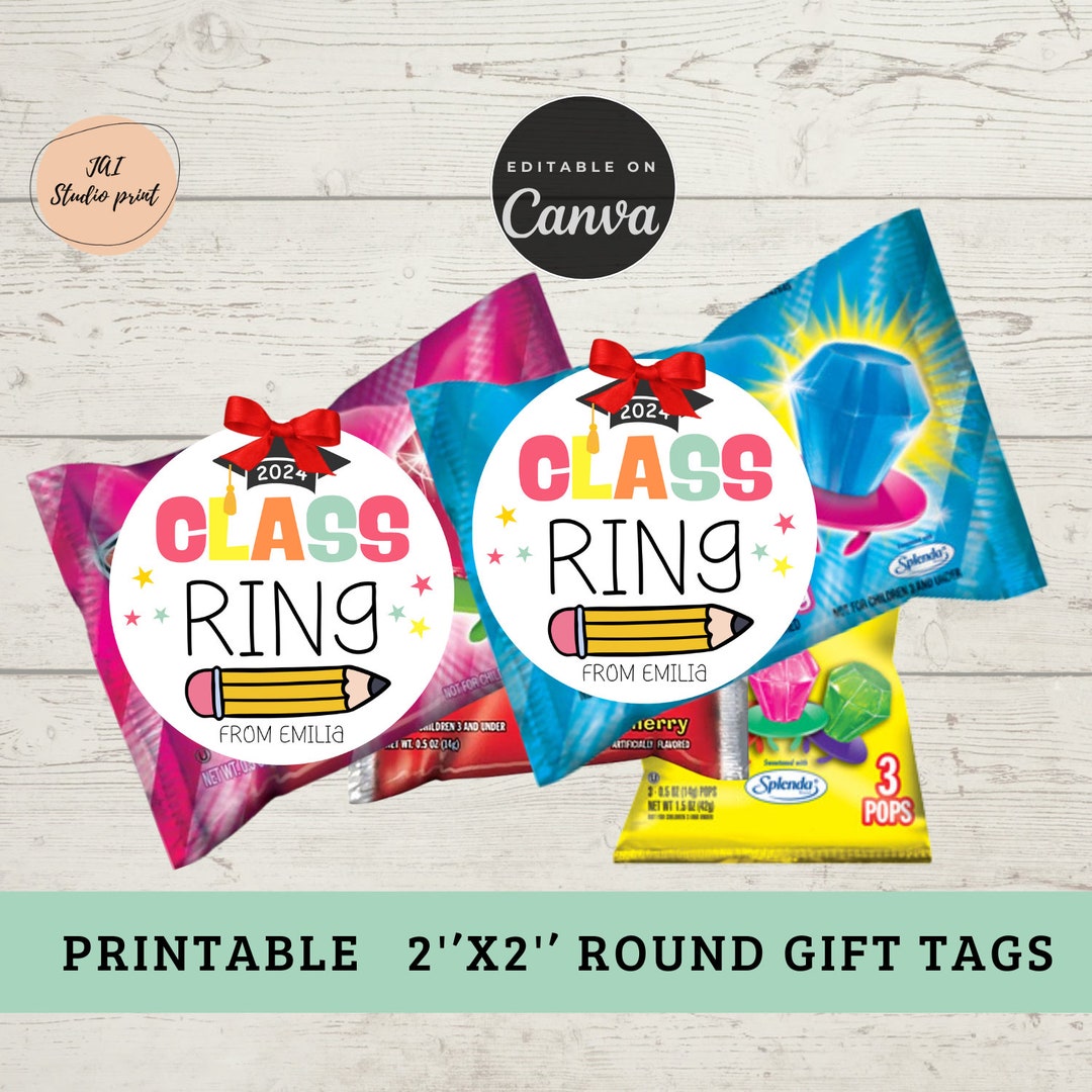 Kindergarten Graduation Class Ring Gift Sticker, Graduation Favors, Pre ...