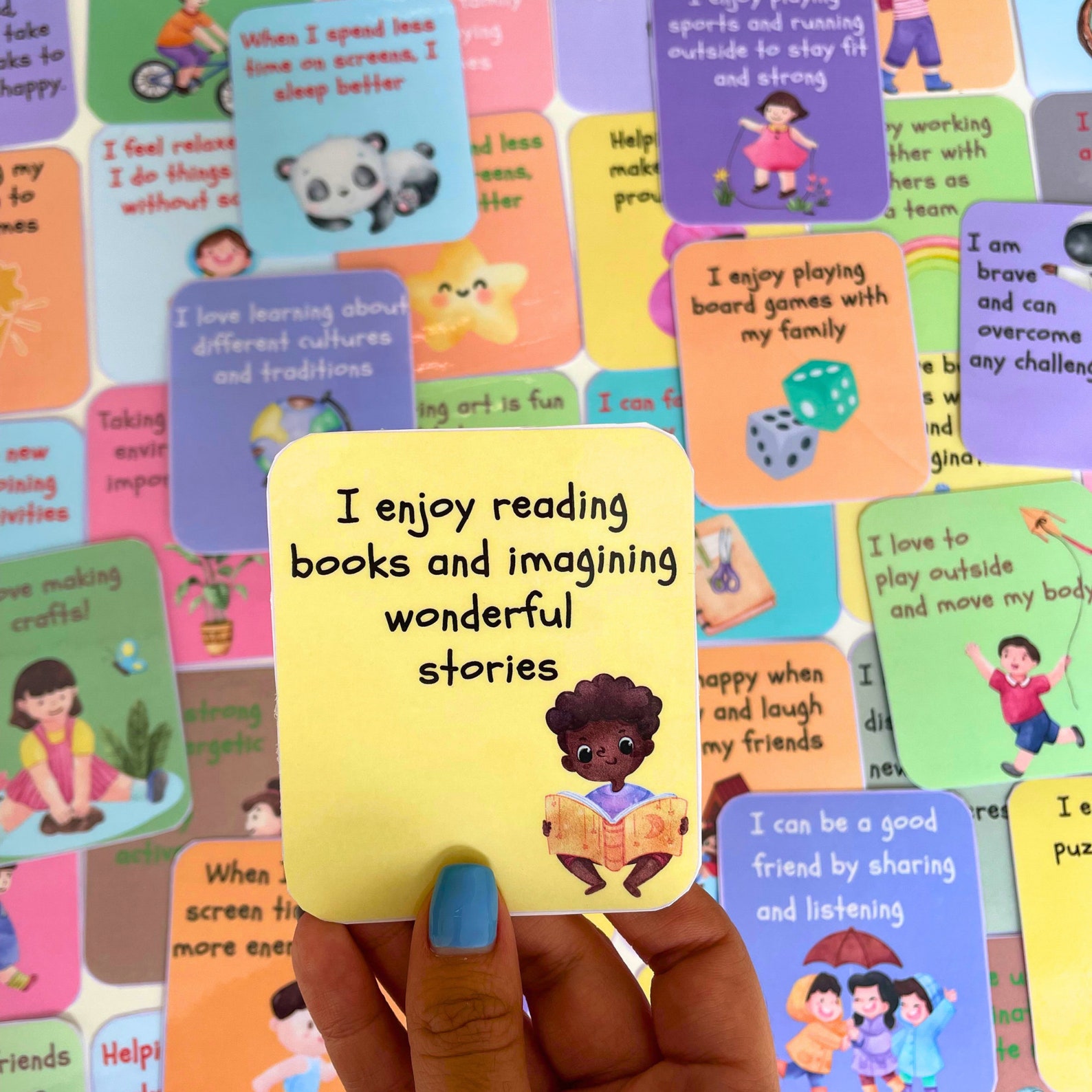 Kids' Affirmation Cards for Less Screen Time 42 Colorful Printable ...