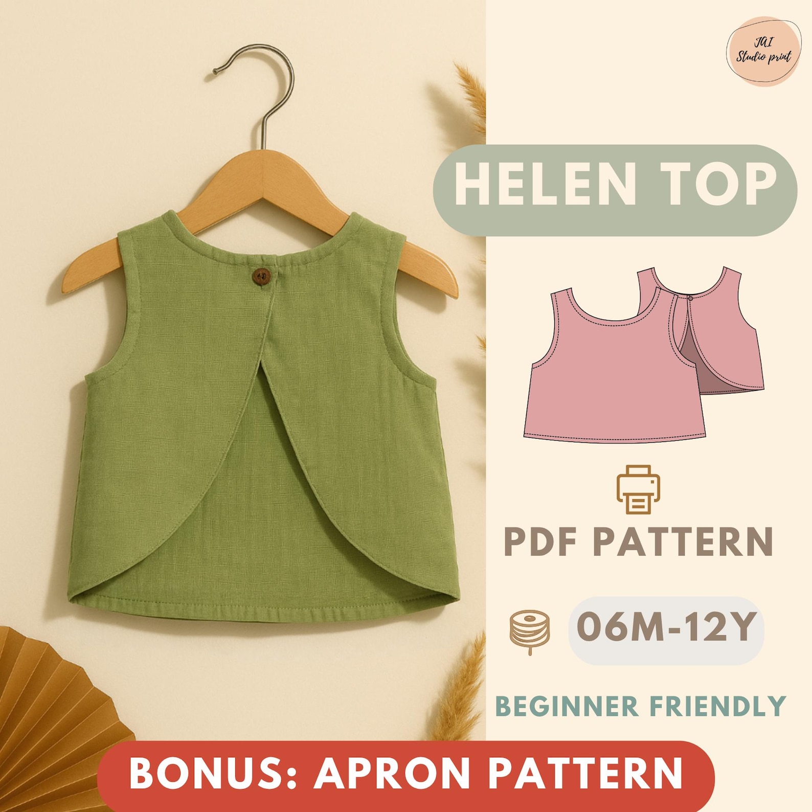 Top Sewing Pattern for Kids, Summer Top Pattern, Kids Pattern, Girl ...
