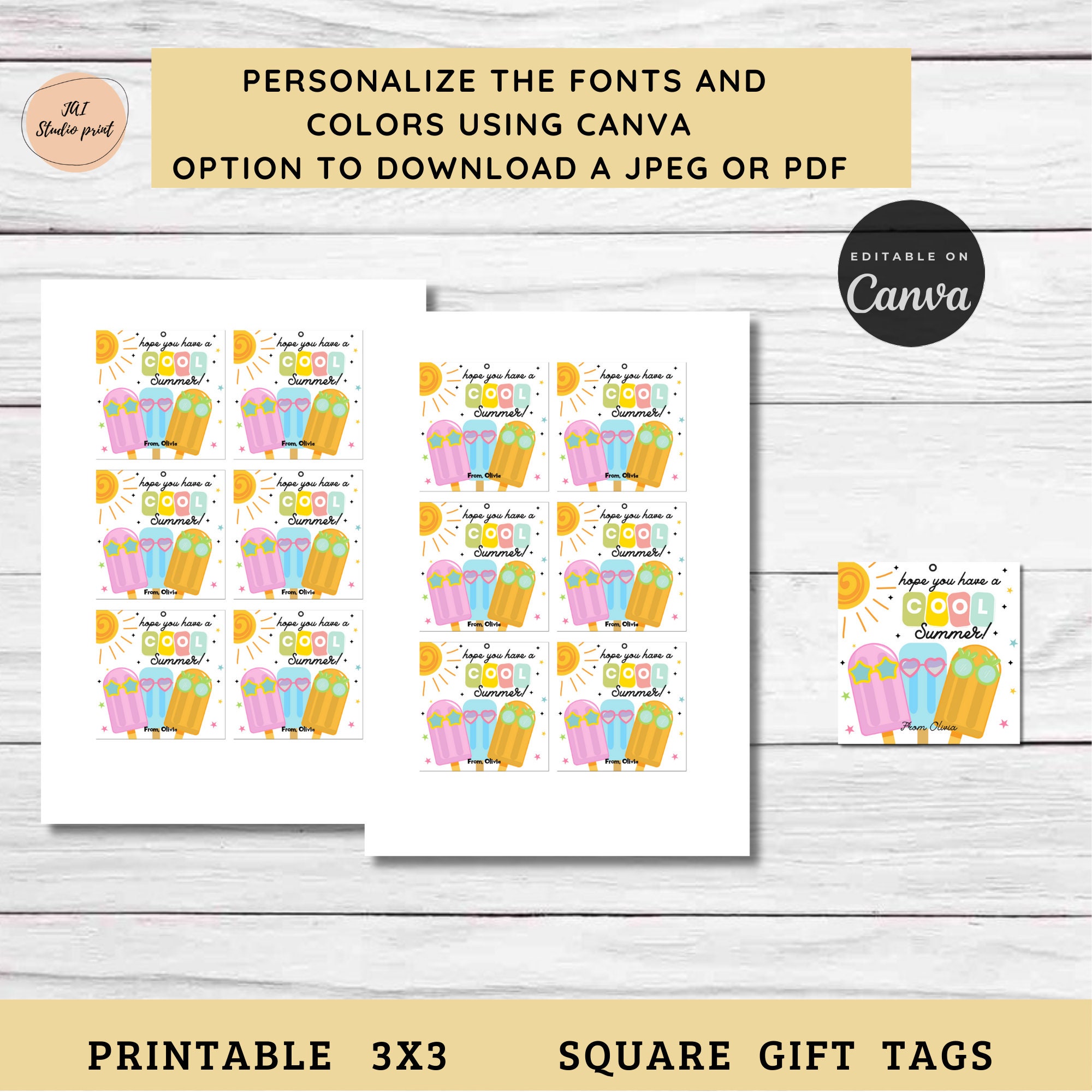 End of School Year Tag Editable Last Day of School Cool Tag Have a Cool ...