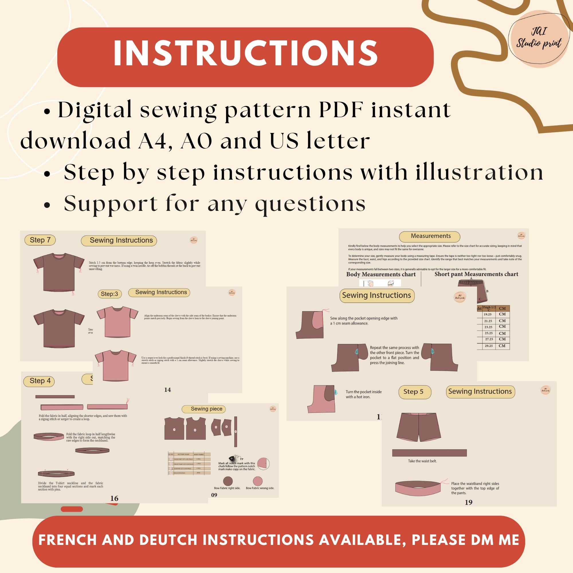 Kids Top and Short Sewing Pattern PDF, Beginner Friendly Toddler ...