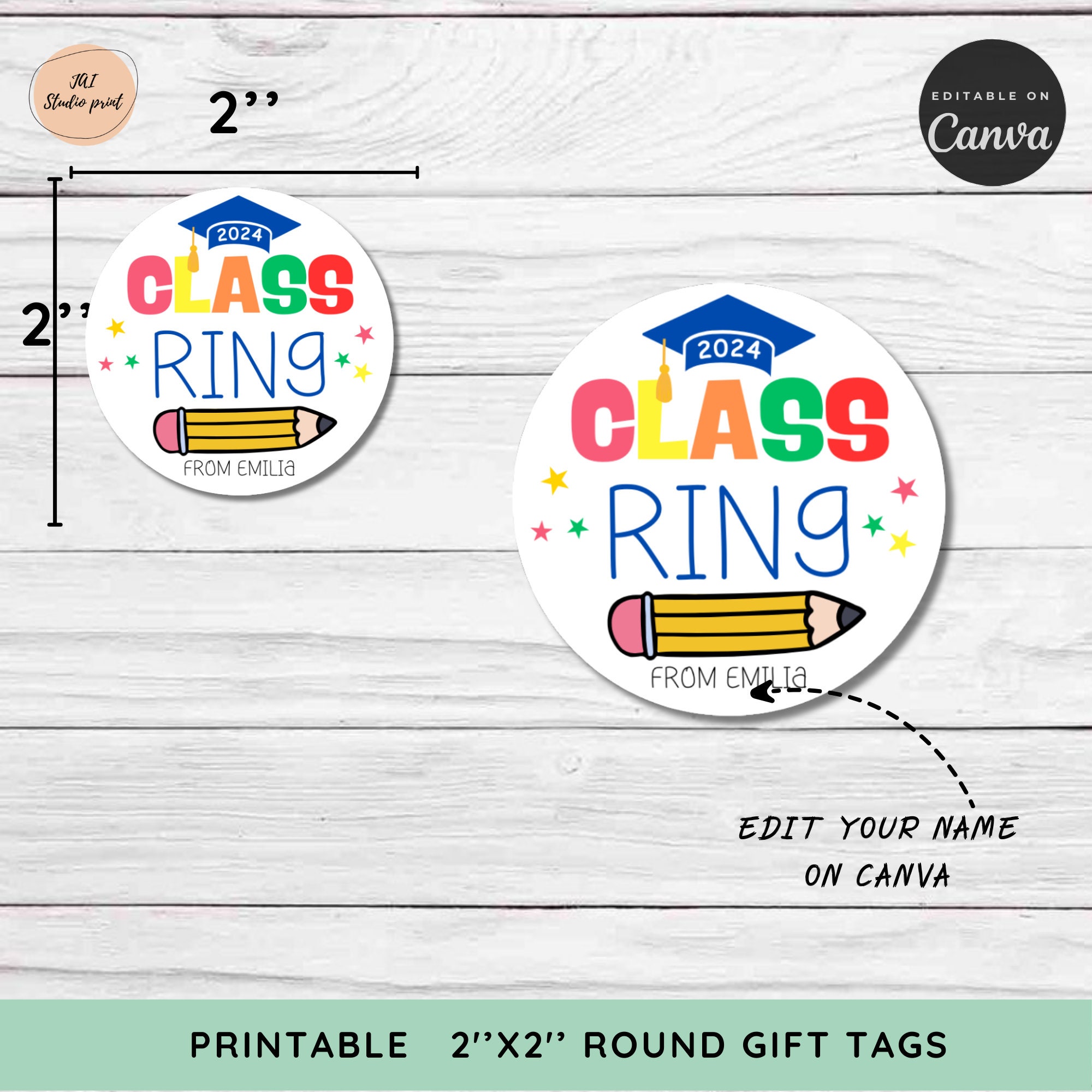 Multicolor Kindergarten Graduation Class Ring Gift Sticker, Graduation ...
