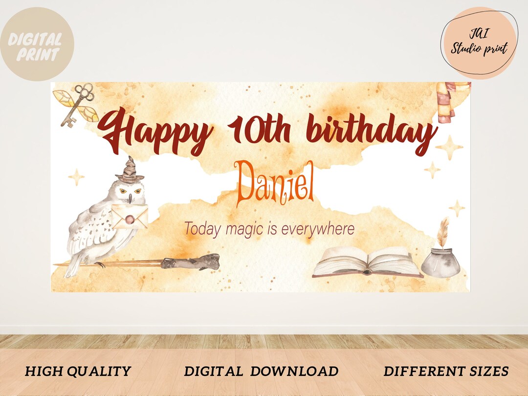 Wizard Birthday Backdrop Wizard Birthday Party Banner Magic - Etsy