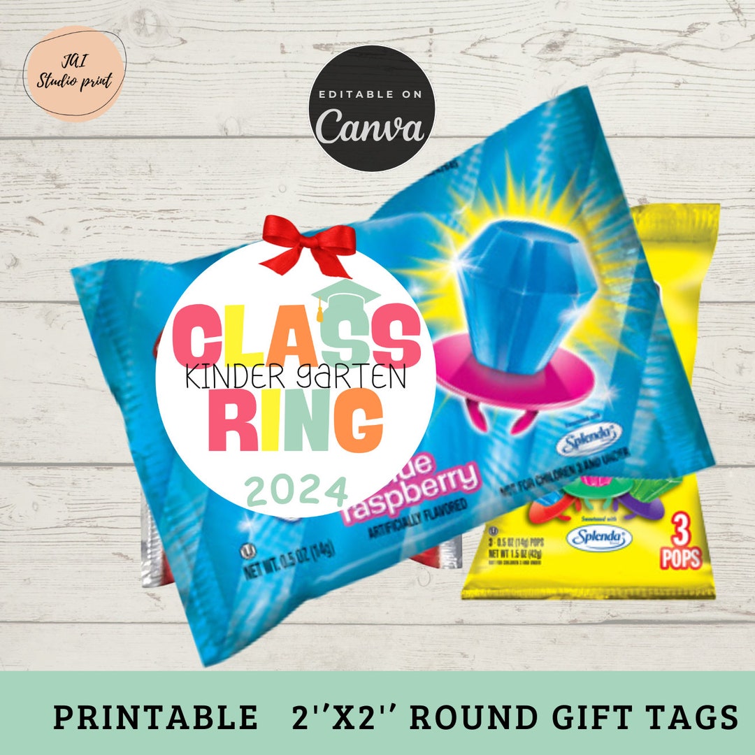 Kindergarten Graduation Class Ring Gift Sticker, Graduation Favors, Pre ...