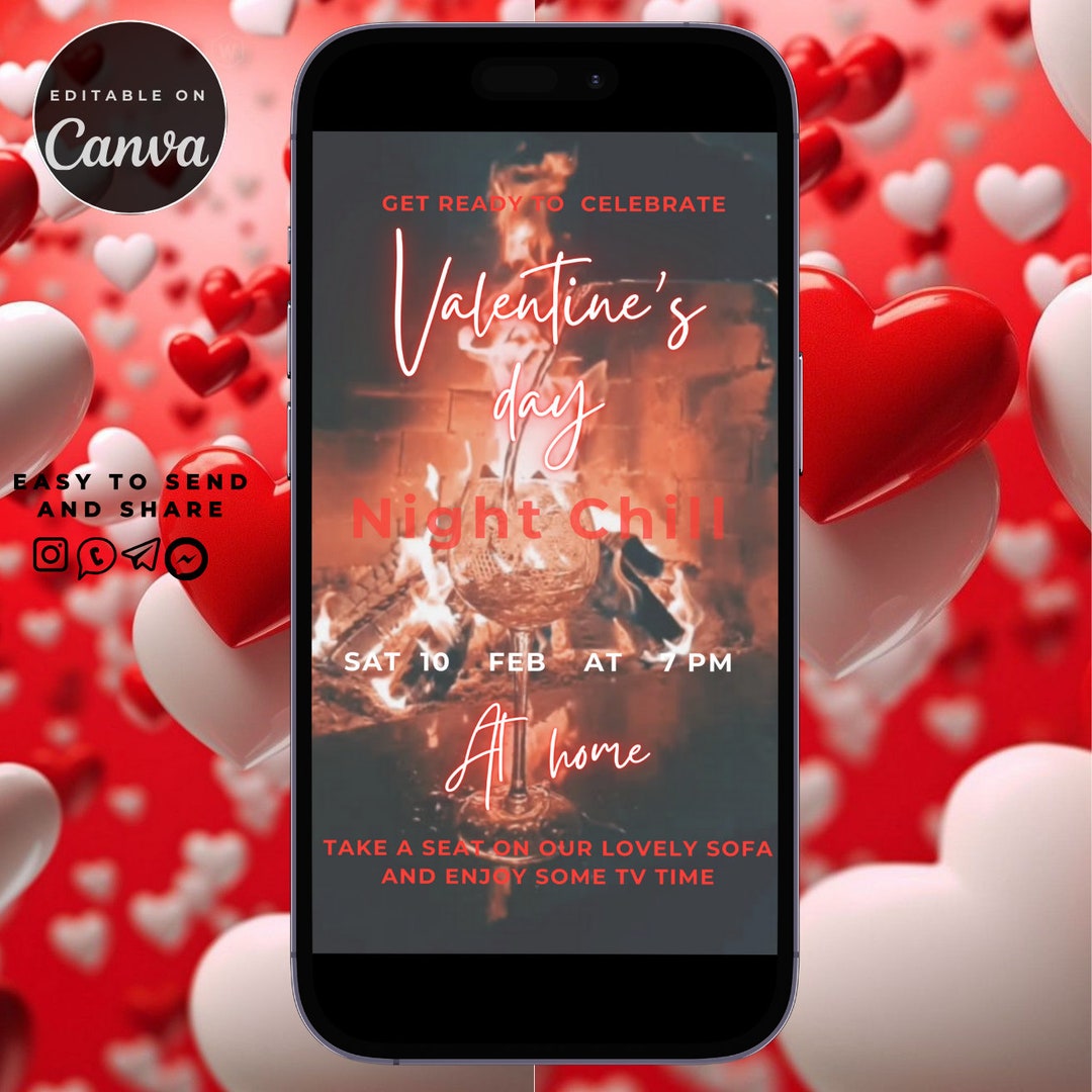 Animated Valentines Day Video Invitation, Chill Night Home, Dating ...