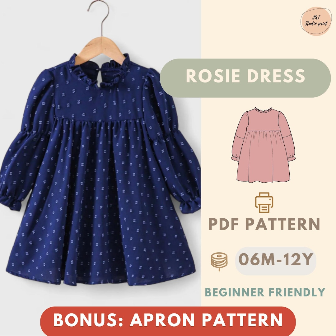 Kids Dress Sewing Pattern, Toddler Ruffle Dress PDF, Beginner Friendly ...