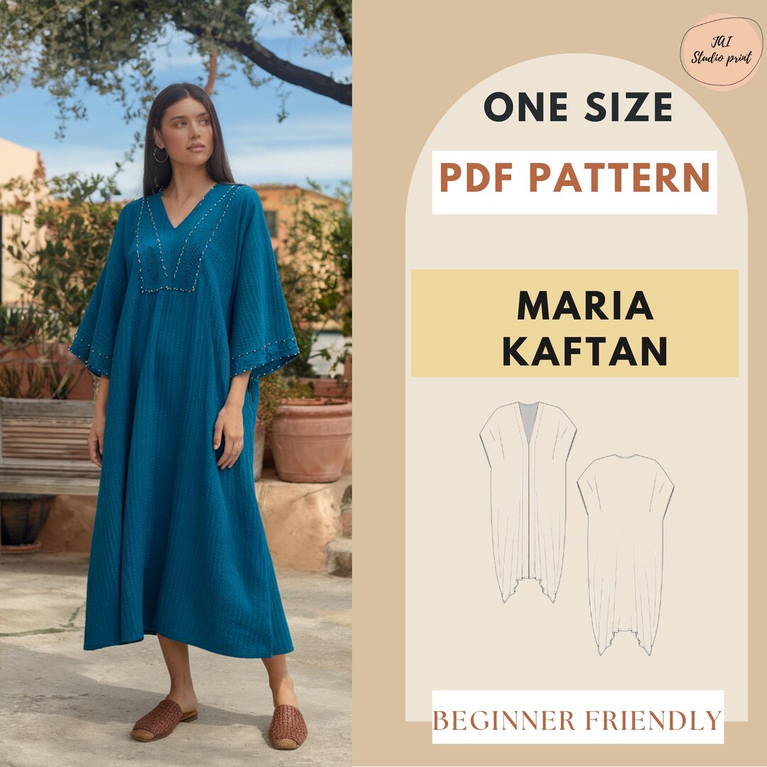 Caftan Dress Sewing Pattern Stylish Maxi Kaftan Dress Kaftan Pattern ...