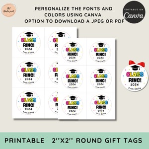 Kindergarten Graduation Class Ring Gift Sticker, Graduation Favors, Pre ...