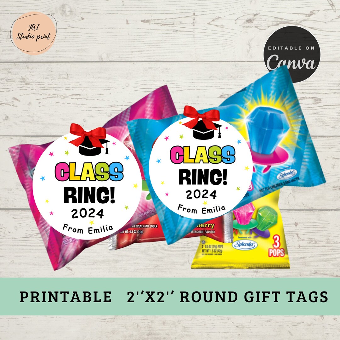 Kindergarten Graduation Class Ring Gift Sticker, Graduation Favors, Pre ...