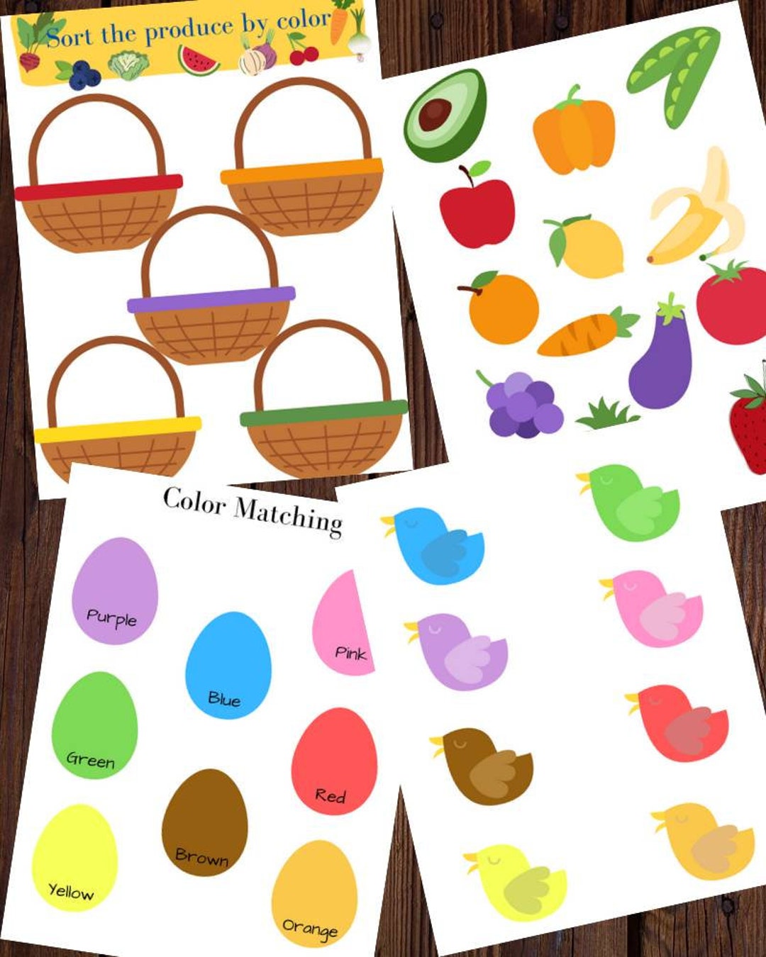 Color Sorting Matching Pre-k Kindergarten Printable - Etsy