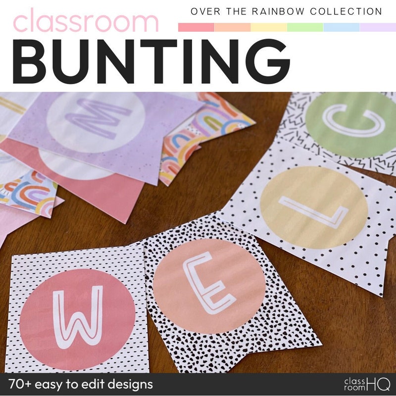 Pastel Bunting - Etsy