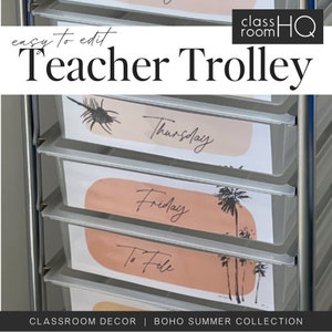 EDITABLE Boho 10 Drawer Rolling Cart Labels - Etsy