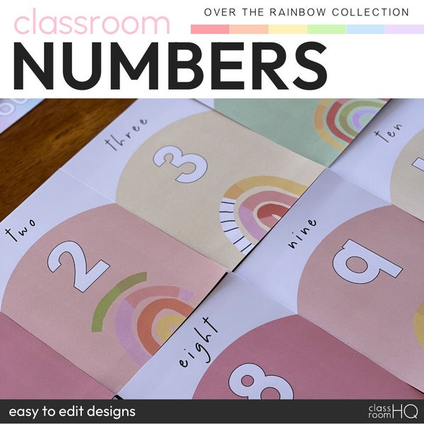 Rainbow Numbers - Etsy UK