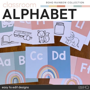BOHO RAINBOW Alphabet Posters - Etsy