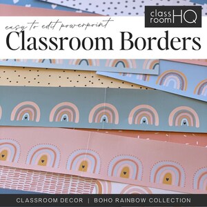 Boho Rainbow Classroom Door Decor Kit Back to School Easy - Etsy