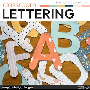 Modern Editable Bulletin Board Letter Display Lettering DOG DAYS ...