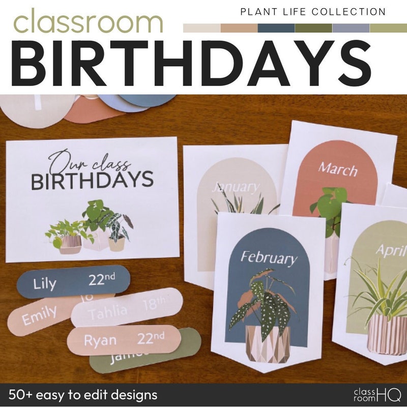 Classroom Birthday Chart - Etsy