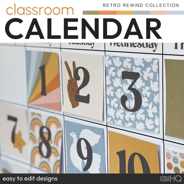 Retro Calendar - Etsy