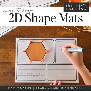 2D Shape Make It Count It Write It Mats - Etsy