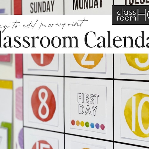 Classroom Calendar Rainbow Themed Classroom Printable - Etsy