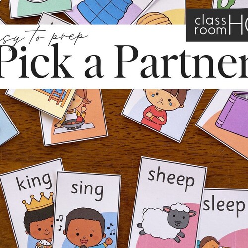 Pick A Partner Rhyming Word Partner Cards for Class - Etsy