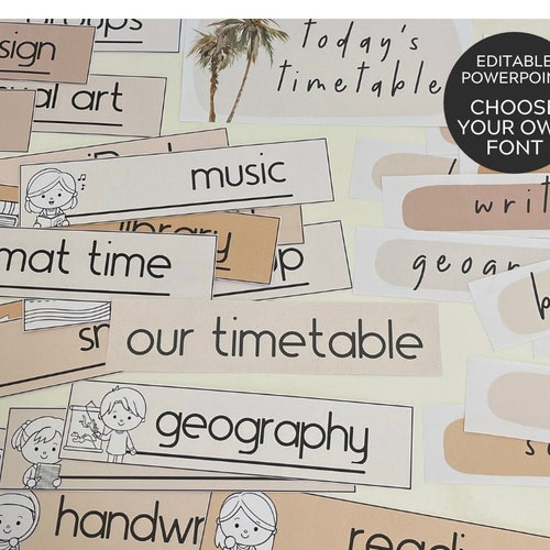 Visual Timetable Schedule Boho Rainbow Neutral Classroom - Etsy