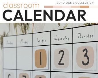 Flip Calendar Boho Rainbow Classroom Decor Classroom Calendar - Etsy