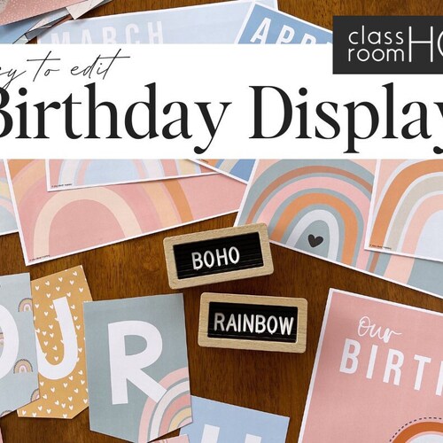 Classroom Birthday Display Classroom Decor Editable - Etsy