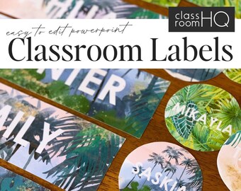 Tropical Labels Classroom - Etsy